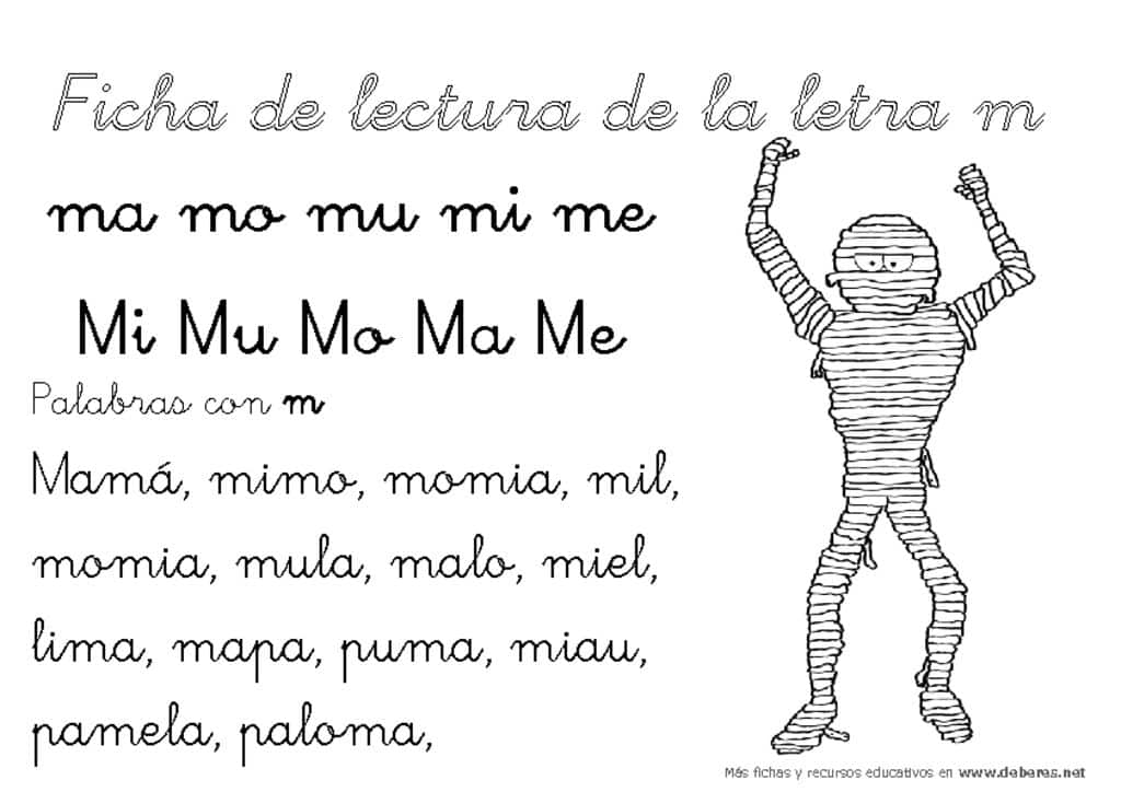 Fichas de la letra m